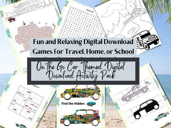 On the Go Car Themed Digital Download Activity Pack: an - Etsy