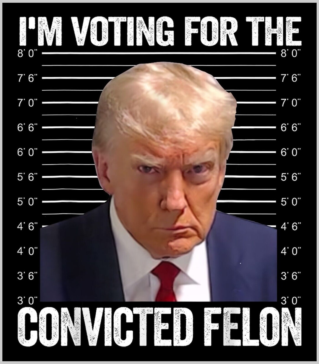 Voting for a Felon Trump 2024 Jail Style Sticker or Magnet Maga Trump ...