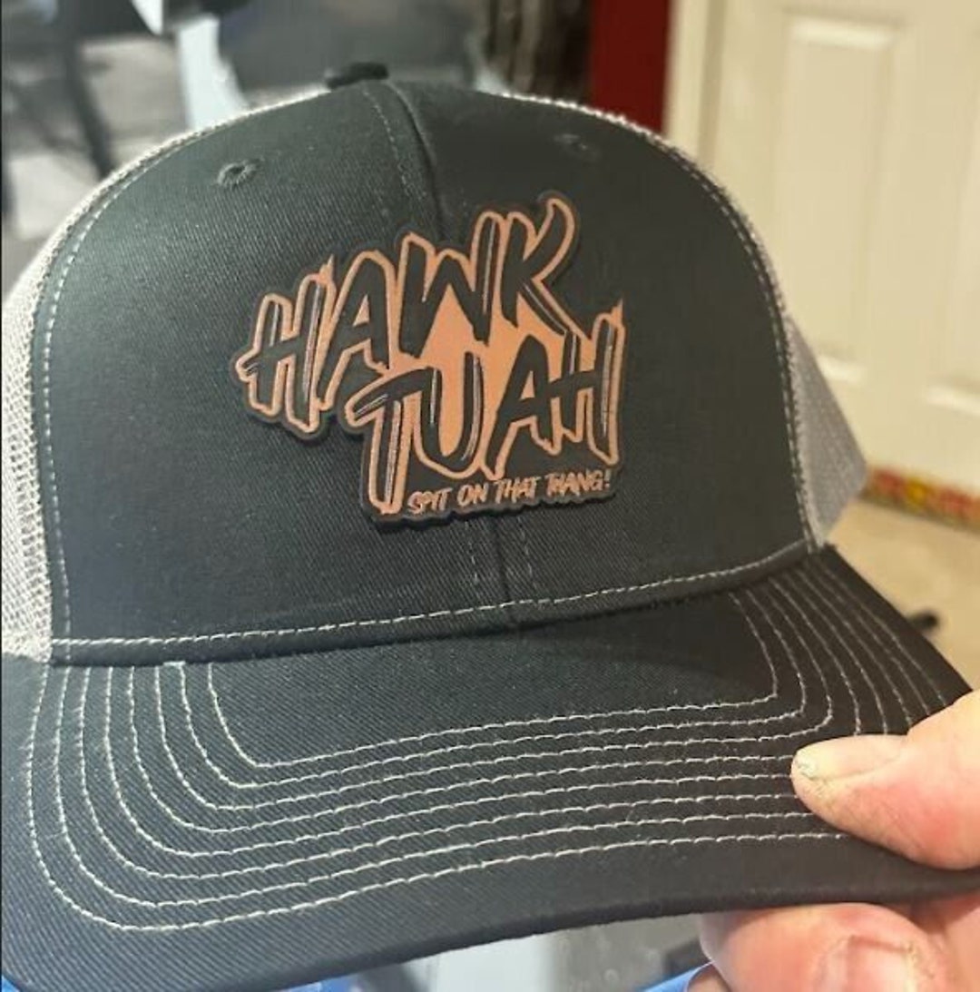 Hawk Tuah Spit on That Thang V2spk Brown Leather Patch Hat Richardson ...