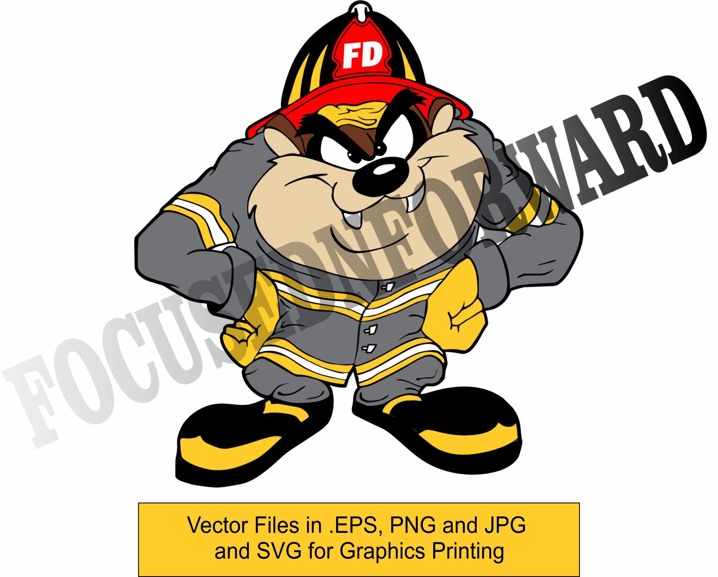 Pegatinas de bombero Firefighter Taz Hands on Hips - Etsy España