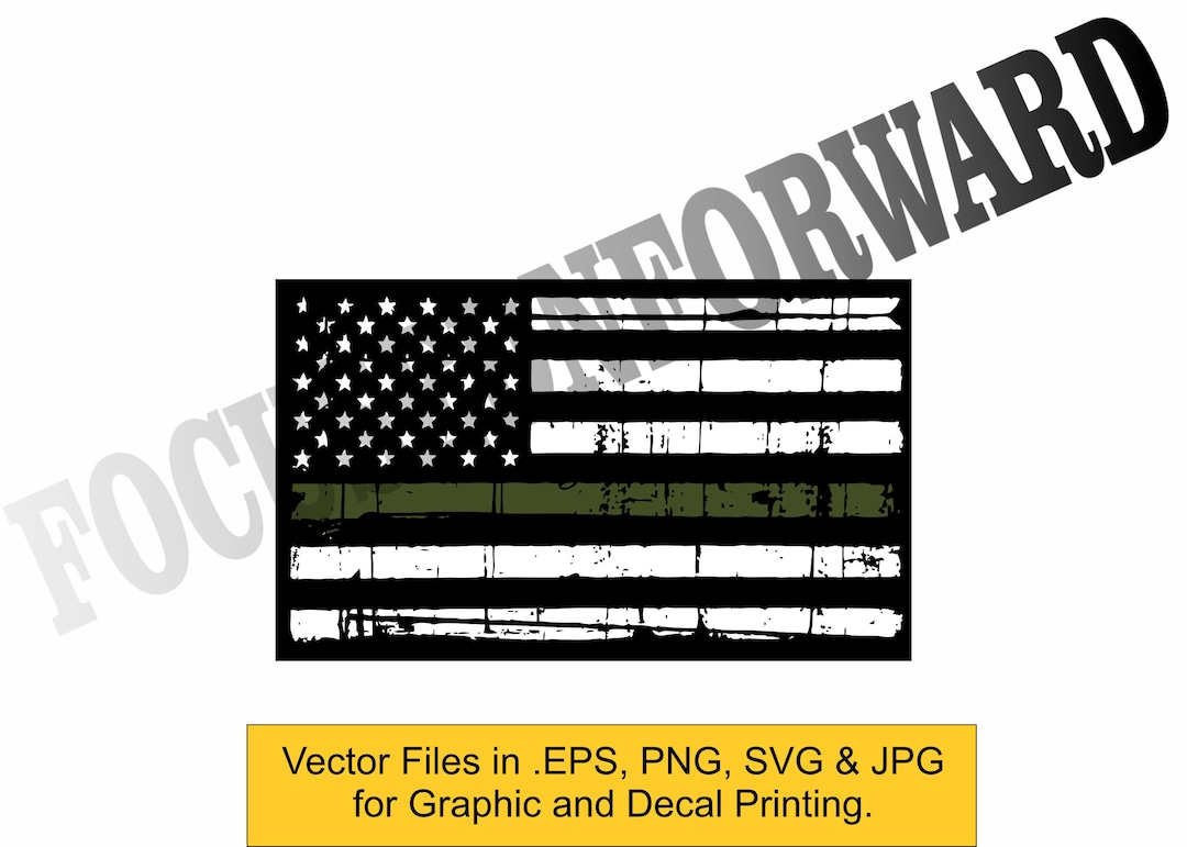 Thin Green Line Military Flag Vector Files Eps/svg/jpg/png for Graphics ...