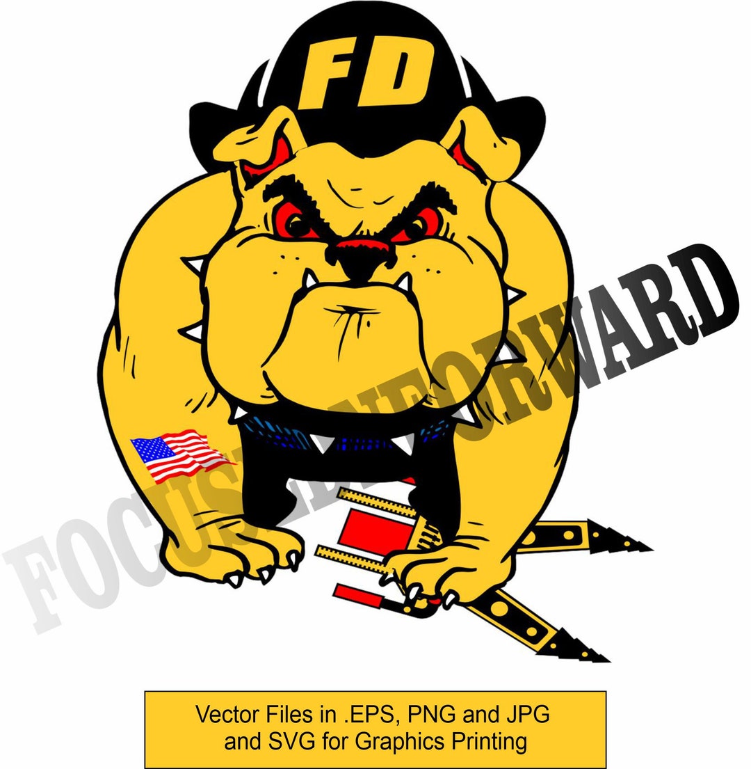 Firefighter Bulldog Hurts Extrication Tool Vector Files Firefighter ...