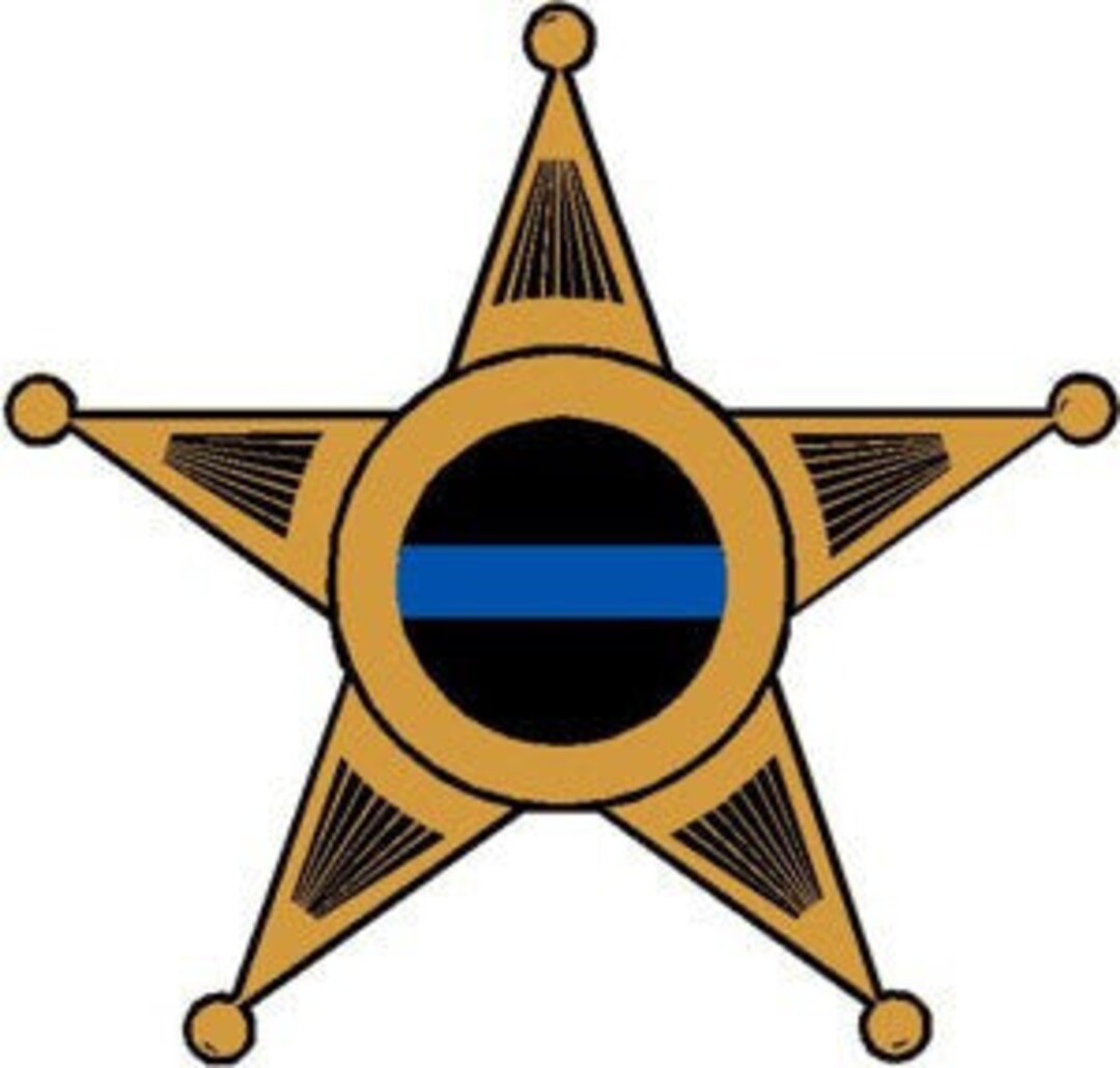 Thin Blue Line Decal 5 Point Star Blue Line Decal - Etsy