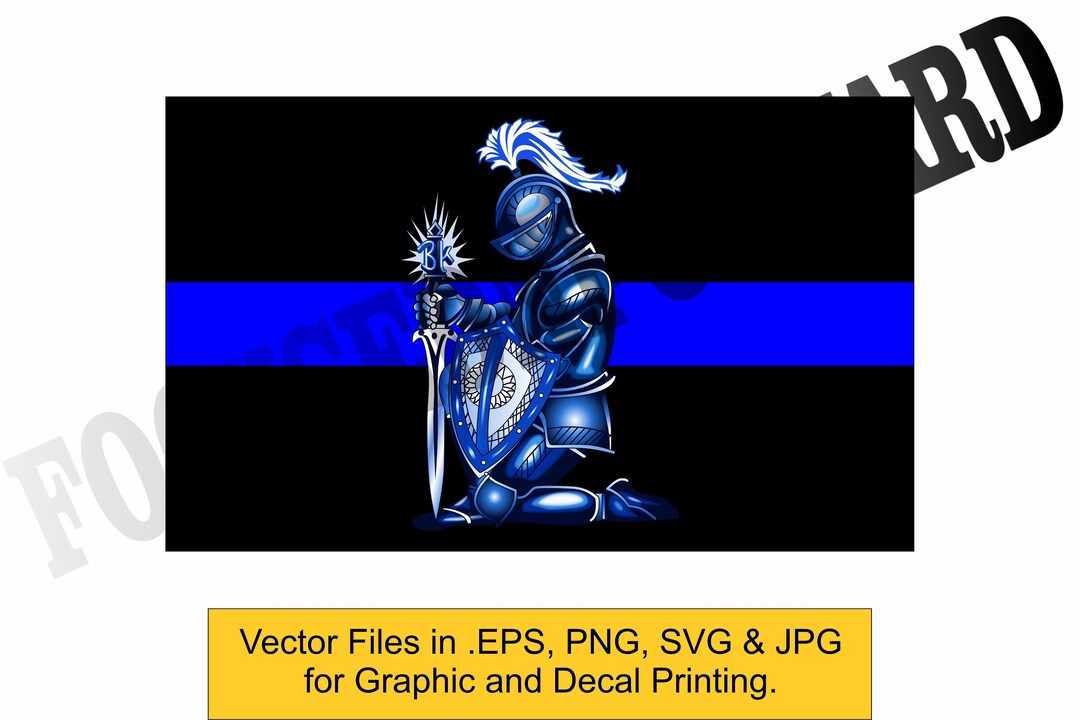 Thin Blue Line Kneeling Police Knight Vector Files Firefighter Vector ...