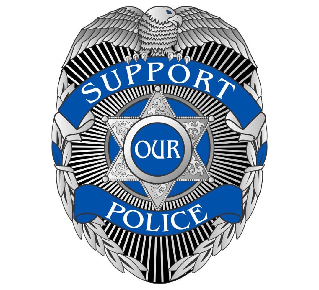 Thin Blue Line Decal Support Our Police Blue Line Badge Exterior Window ...