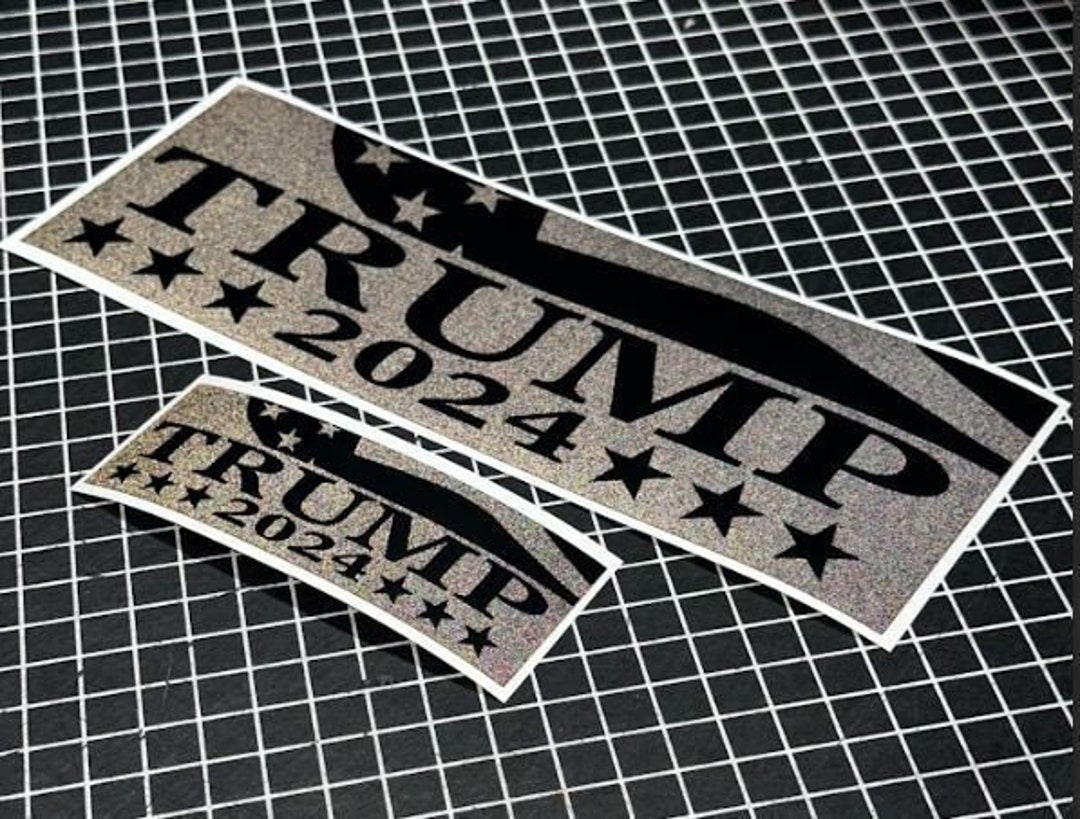 Trump 2024 Bumper Window Sticker Decal Blackout Reflective Set of Trump ...