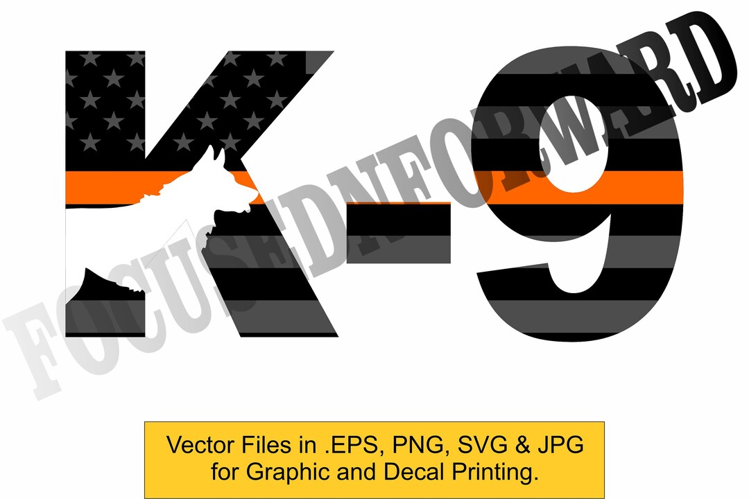 K9 Search and Rescue Orange Line Vector Files Eps/svg/jpg/png for ...