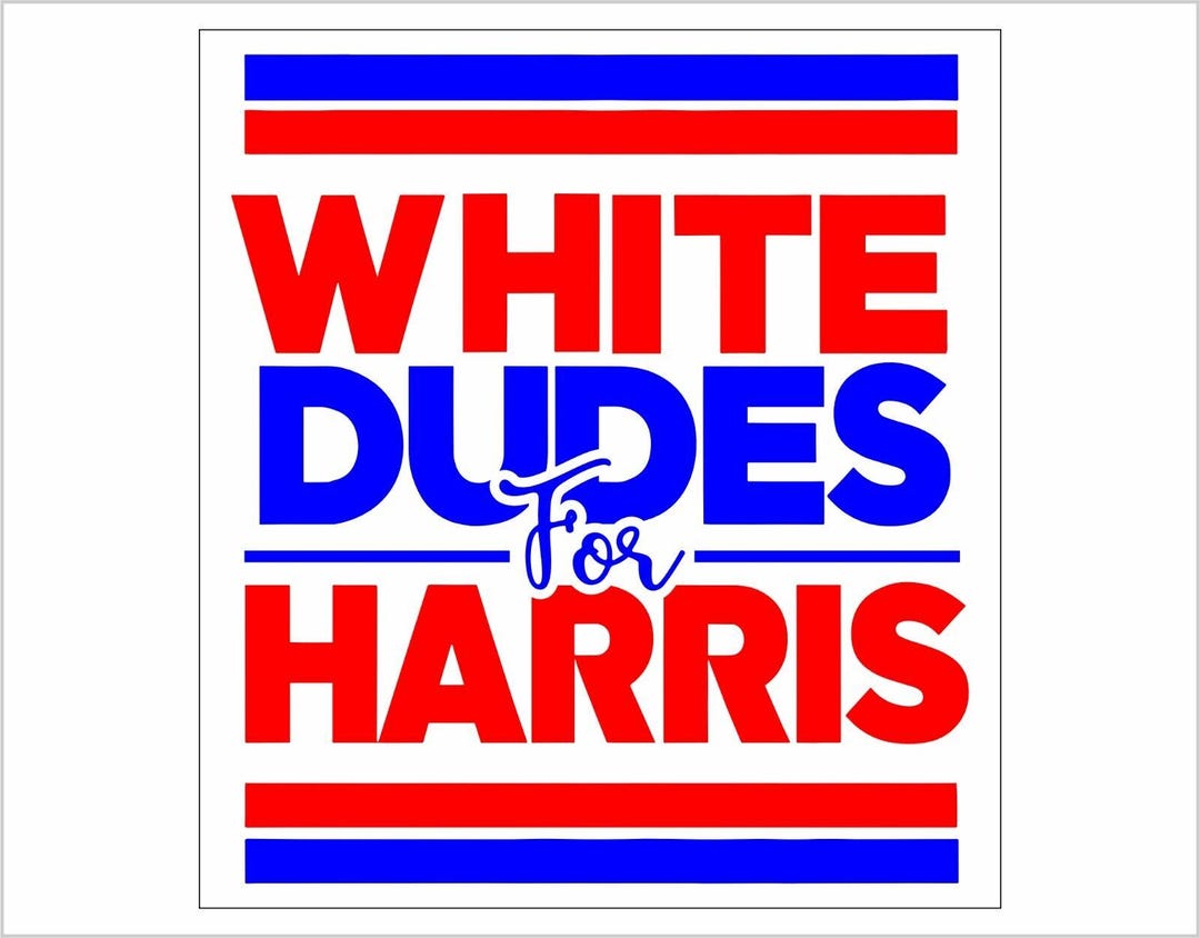 White Dudes FOR Harris Bumper Sticker or Magnet Kamala Harris Stars ...