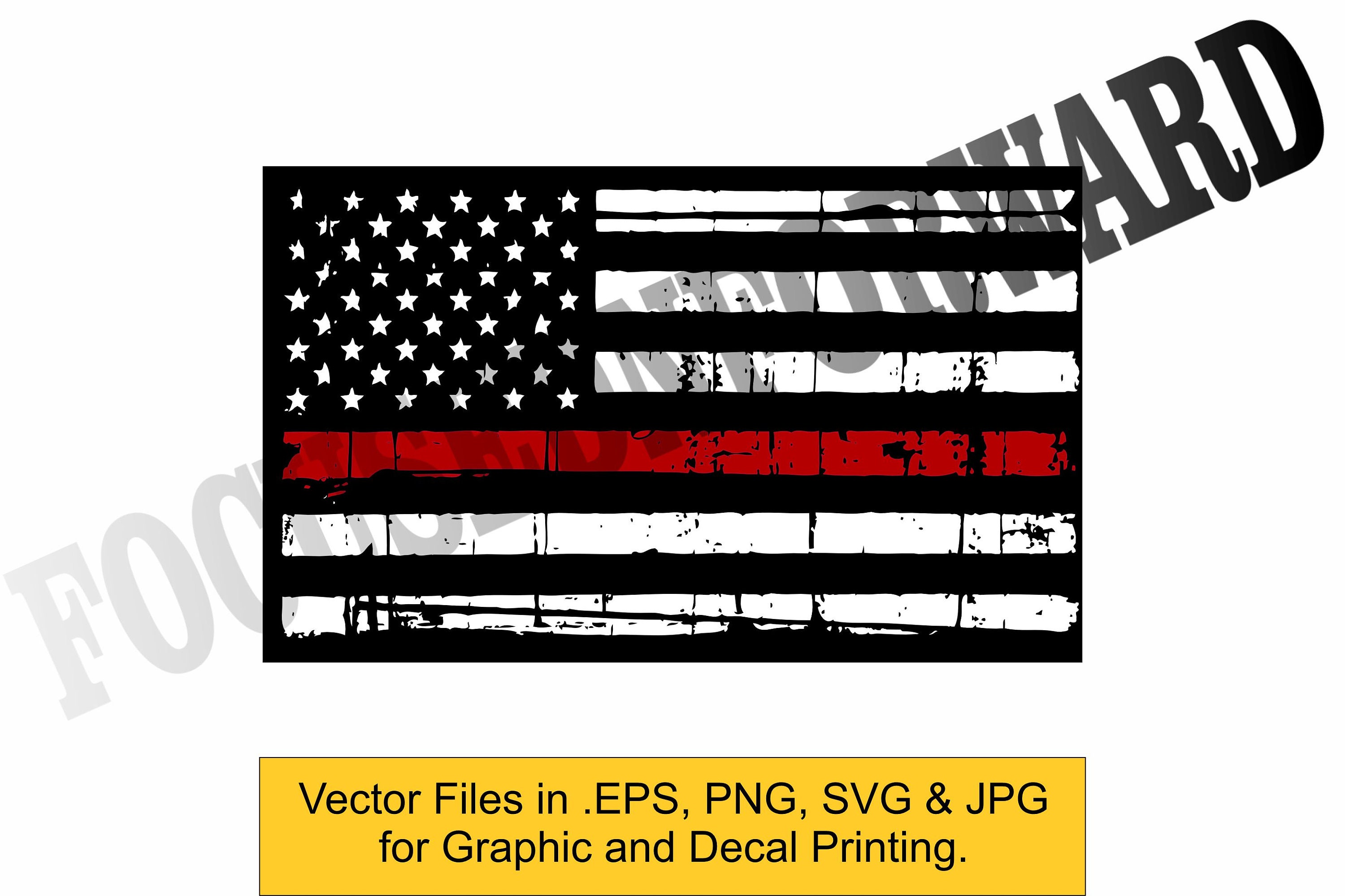 Thin Red Line Firefighter Flag Decal Vector Files Firefighter - Etsy