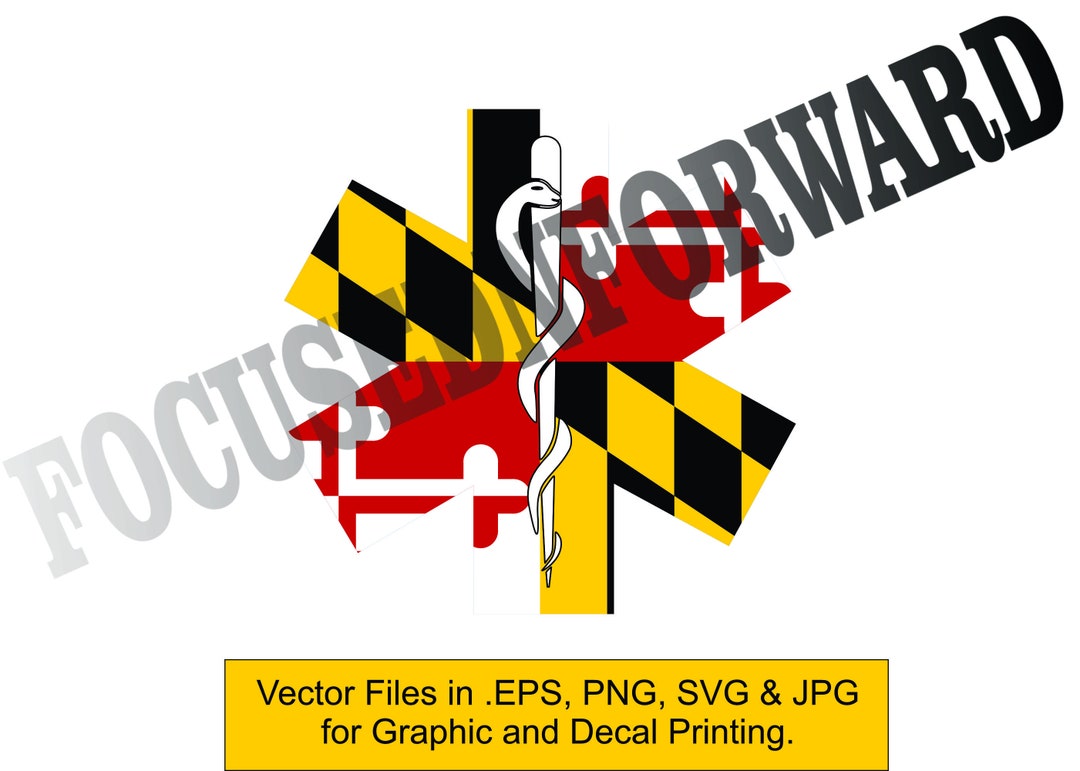 Maryland Flag EMS Star Vector Files Eps/svg/jpg/png for Graphics ...
