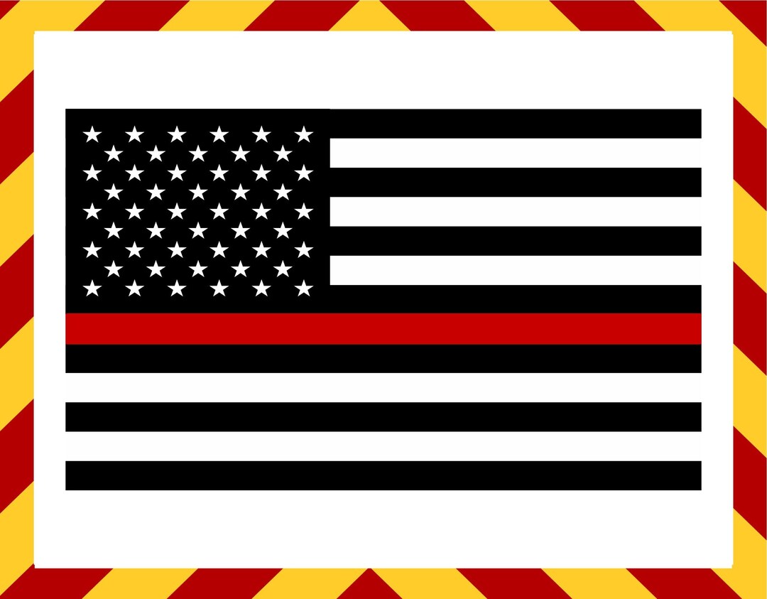 Window Sticker Thin Red Line Firefighter Flag Decal - Etsy
