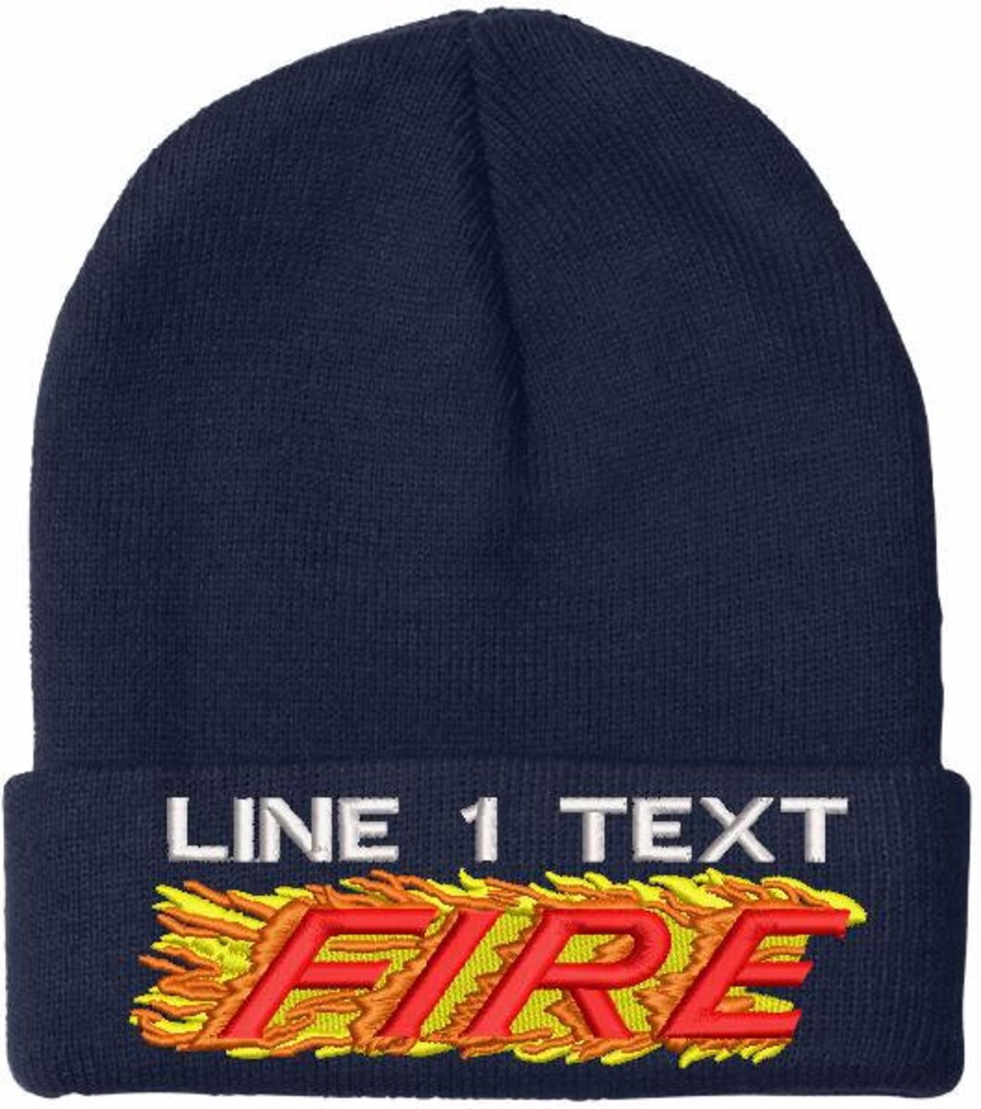 Firefighter Winter Hat Custom Embroideredny FIRE Style Embroidered ...