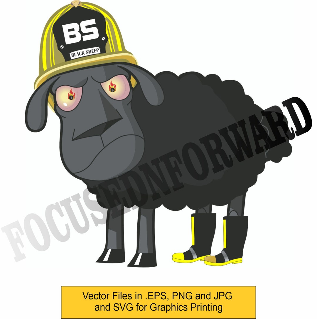 Black Sheep Firefighter Baby Vector Files Firefighter Vector File Eps ...