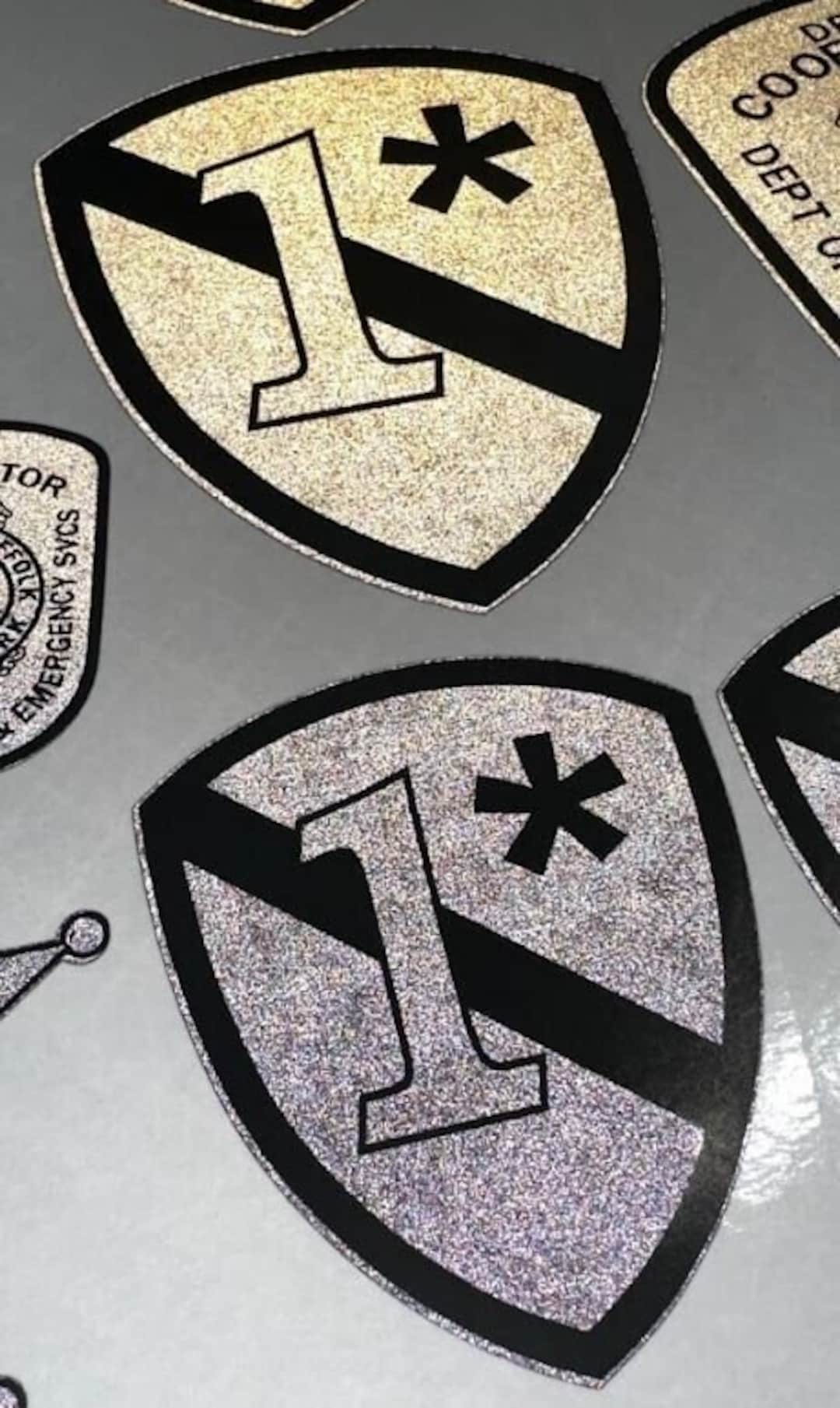 Police Officer Decal 1 Asterisk Blackout Reflective Set of 2 Decals 4 ...
