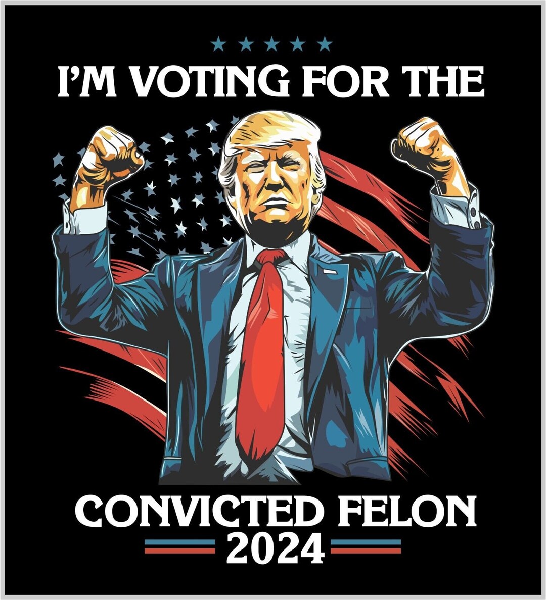 Trump Convict 45 i'm Voting for a Convicted Felon Sticker or Magnet ...