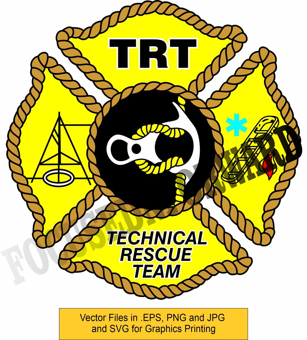 Maltese Cross technical Rescue Team Trt Vector Files Eps/svg/jpg/png ...