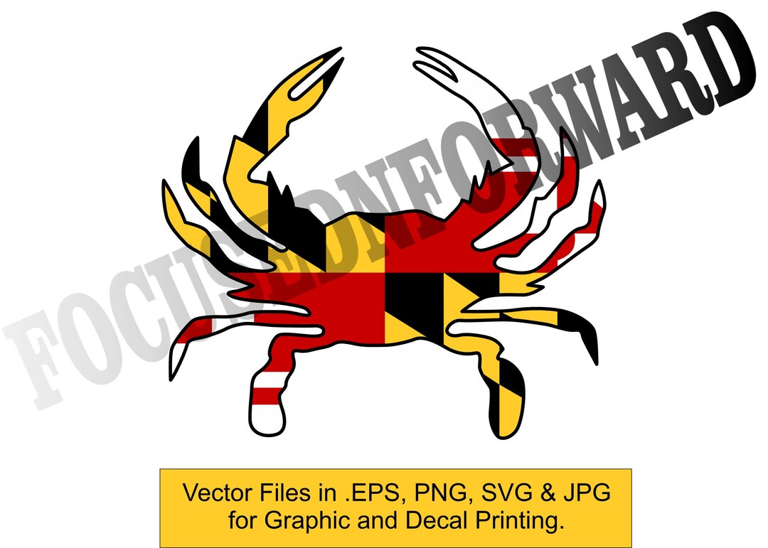 Maryland Flag Crab Vector Files Eps/svg/jpg/png for Graphics Printing ...