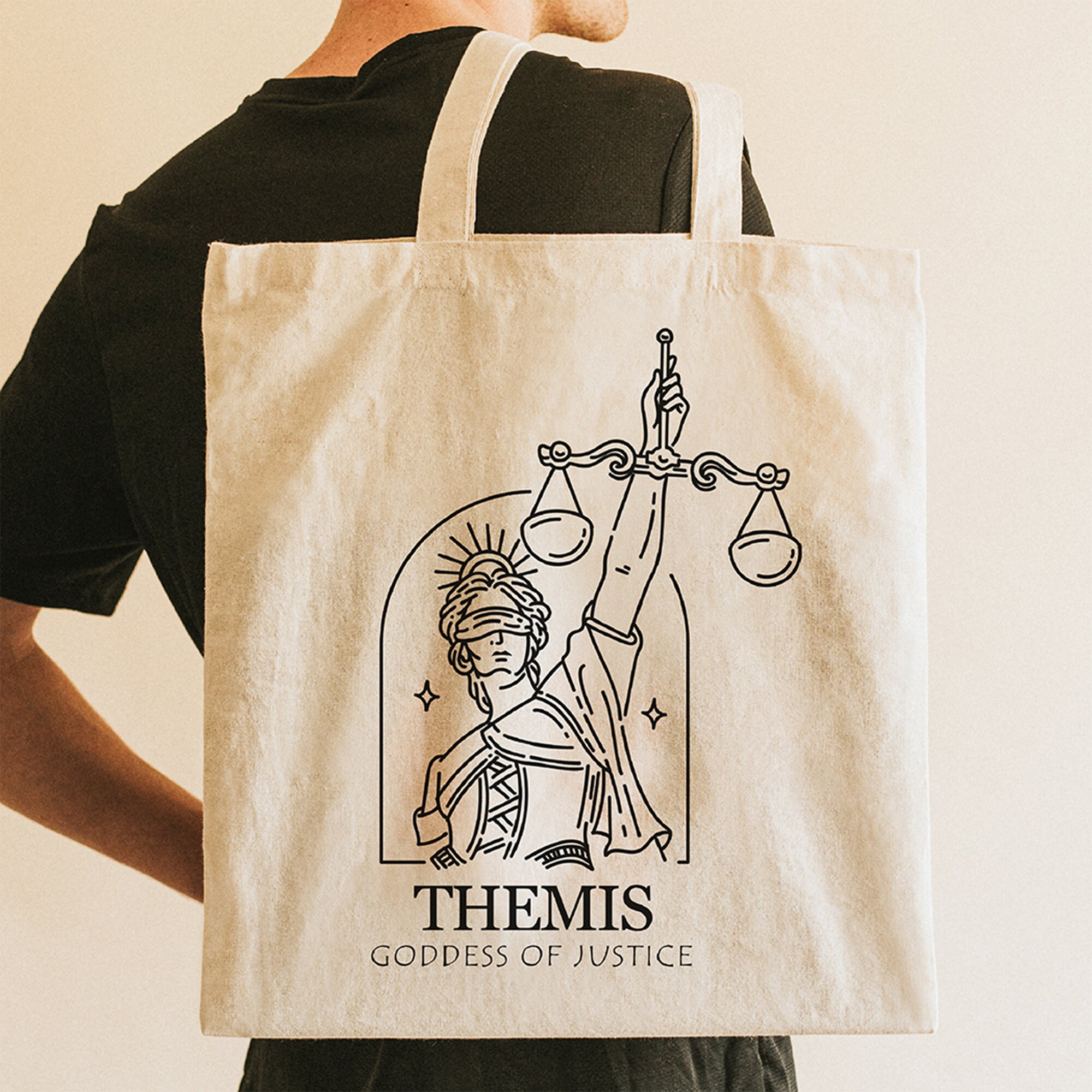 Themis Tote Bag , Natural Cotton Shopping Tote Bags , Canvas Shoulder ...