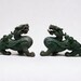 Pair of Large Carved Antique Chinese Green Stone Pixiu Figures - Etsy