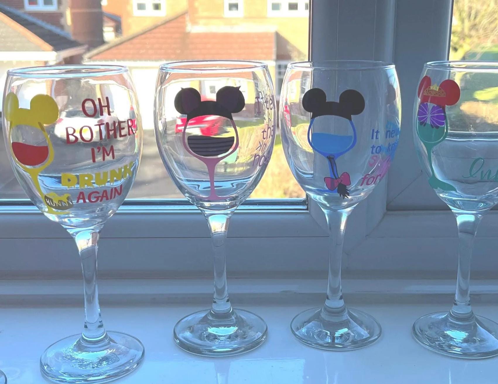 Disney Inspired Character Wine Glass - Etsy