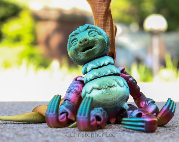 Flexi Sloth Fidget Articulated 3D Print Kids Toy - Etsy