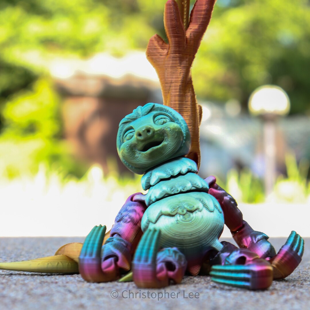 Flexi Sloth Fidget Articulated 3D Print Kids Toy - Etsy