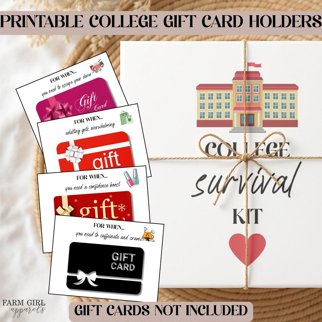 College Survival Kit Printable: Gift Card Holder (digital Download) - Etsy