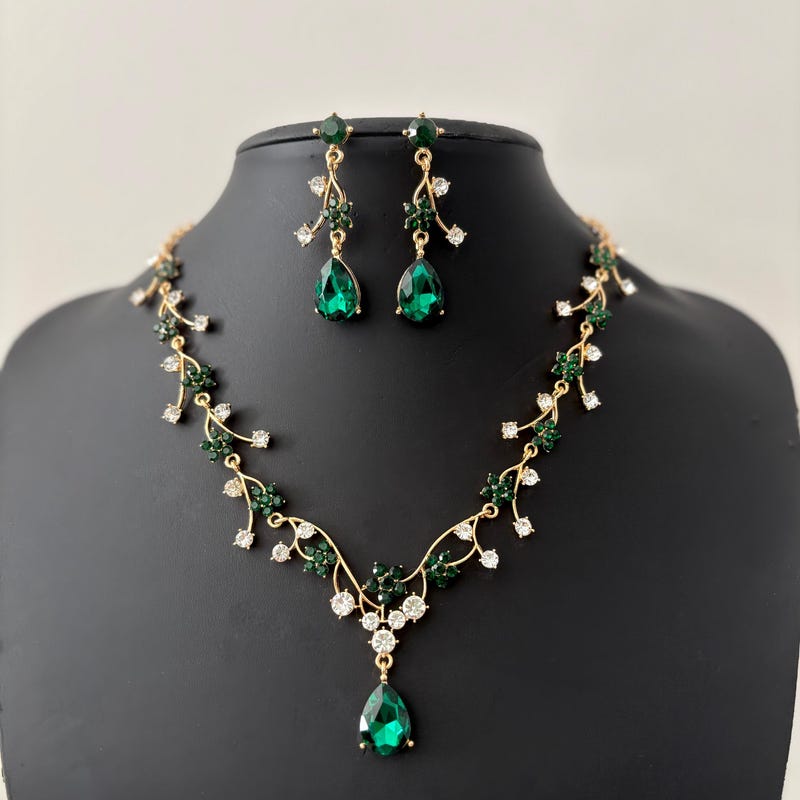 Prom Jewelry in Green - Etsy UK
