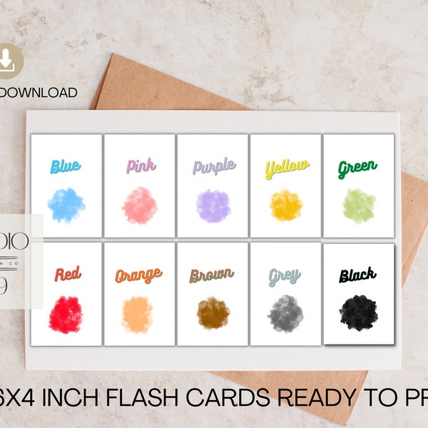 Color Flash Cards - Etsy