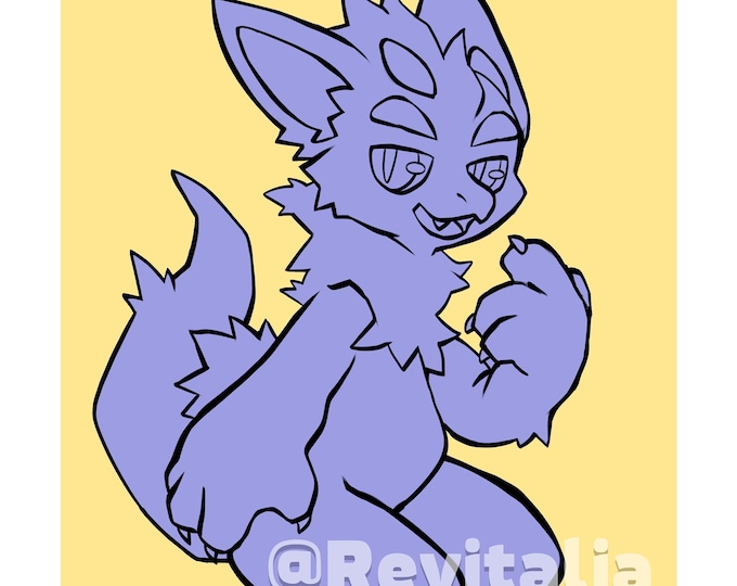 Furry Lineart & Base Fursona Dragon | Digital Download | DIY Character ...