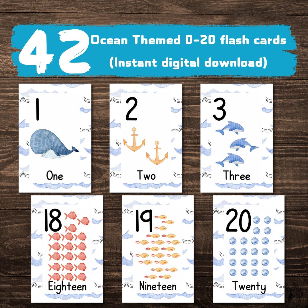 Numbers Flash Cards, Preschool Counting Flash Cards, Count and Clip ...