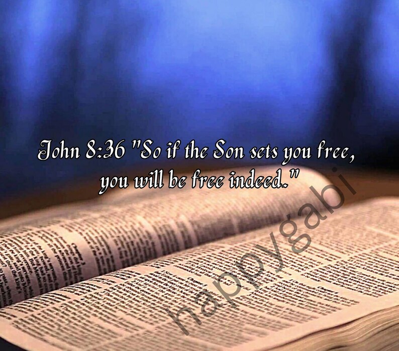 20oz Skinny Tumbler Christian Bible Verse "john 8:36" Sublimation ...