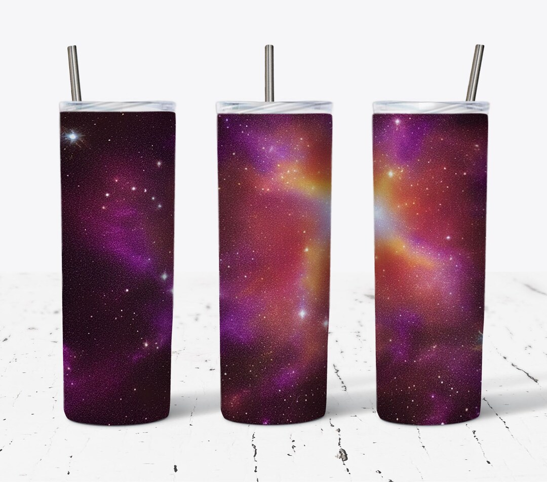 20oz Skinny Tumbler Purple and Gold Cosmos Stars Sublimation Design ...