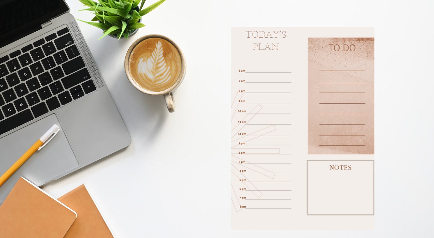 Daily Planner Printable, Minimalist, Day Planner, Productivity Planner ...