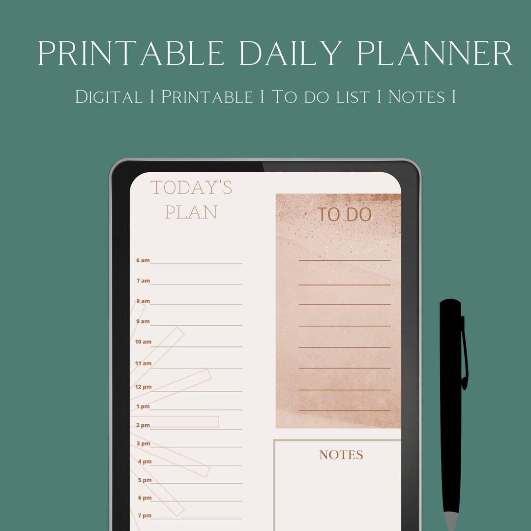 Daily Planner Printable, Minimalist, Day Planner, Productivity Planner ...