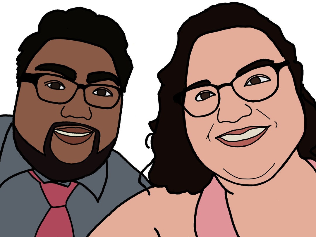 Digital Drawing of Four People - Etsy