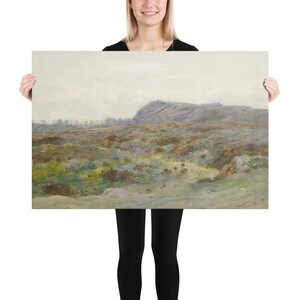 Vintage Rustic Scotland Moorland Landscape Painting | Antique Neutral ...