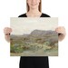 Vintage Rustic Scotland Moorland Landscape Painting Antique Neutral ...