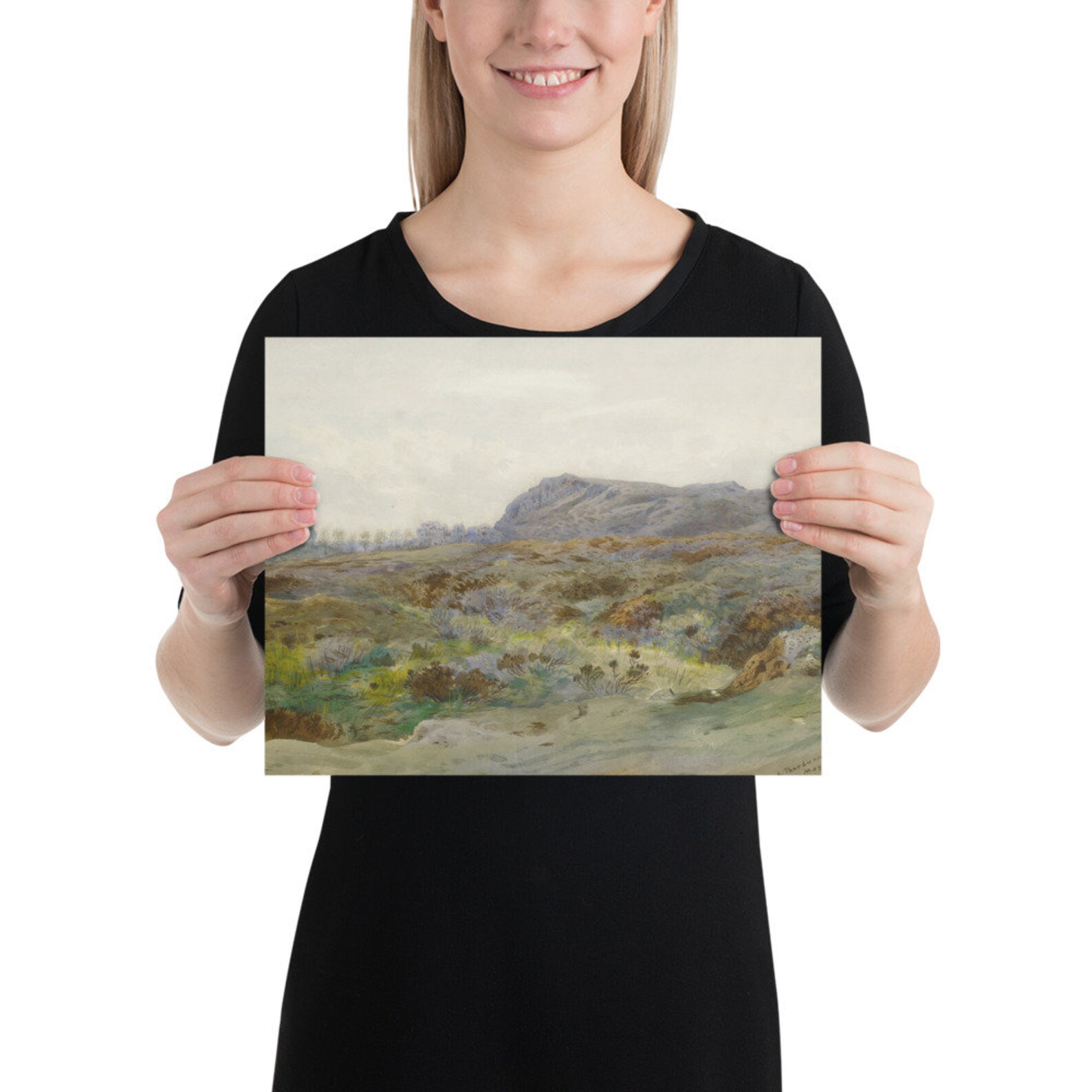 Vintage Rustic Scotland Moorland Landscape Painting | Antique Neutral ...