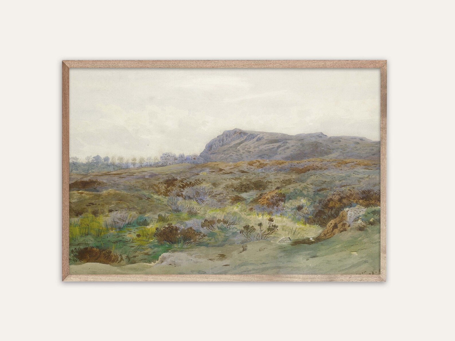Vintage Rustic Scotland Moorland Landscape Painting | Antique Neutral ...