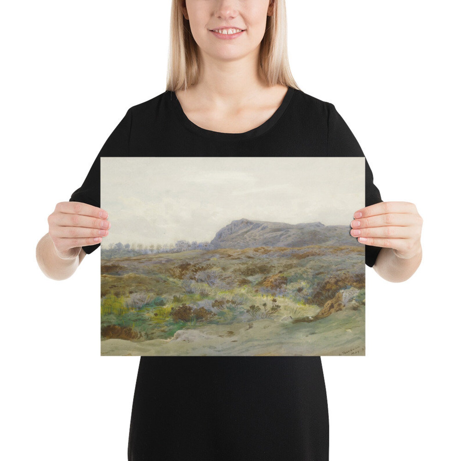 Vintage Rustic Scotland Moorland Landscape Painting | Antique Neutral ...