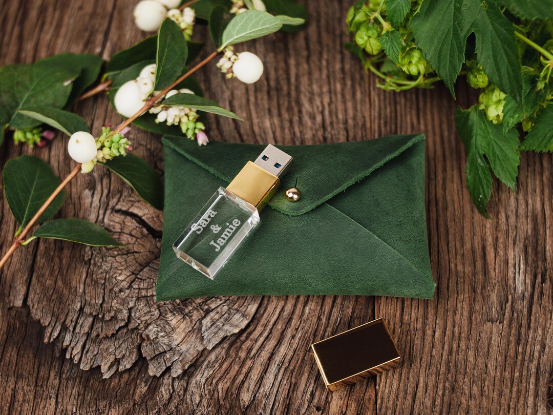 Glass Flash Drive With FREE Engraving, Wedding Crystal Flash Drive ...