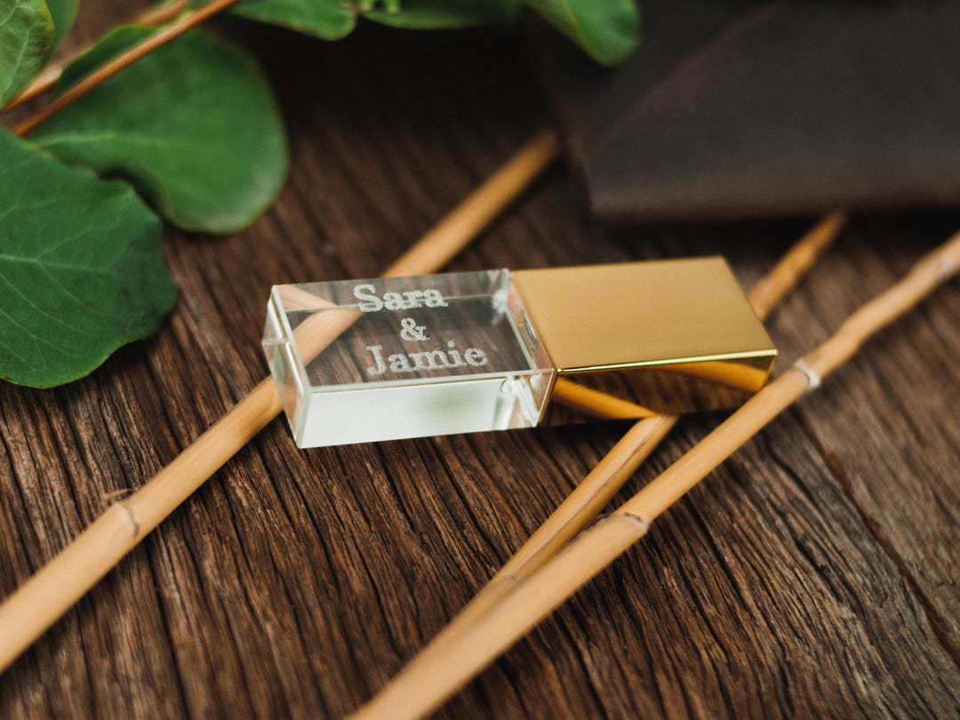 Glass Flash Drive With FREE Engraving, Wedding Crystal Flash Drive ...