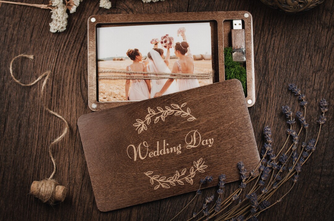 Photo Box for Wedding Photos 4x6" and Handmade Usb 3.0 Glass Flash ...