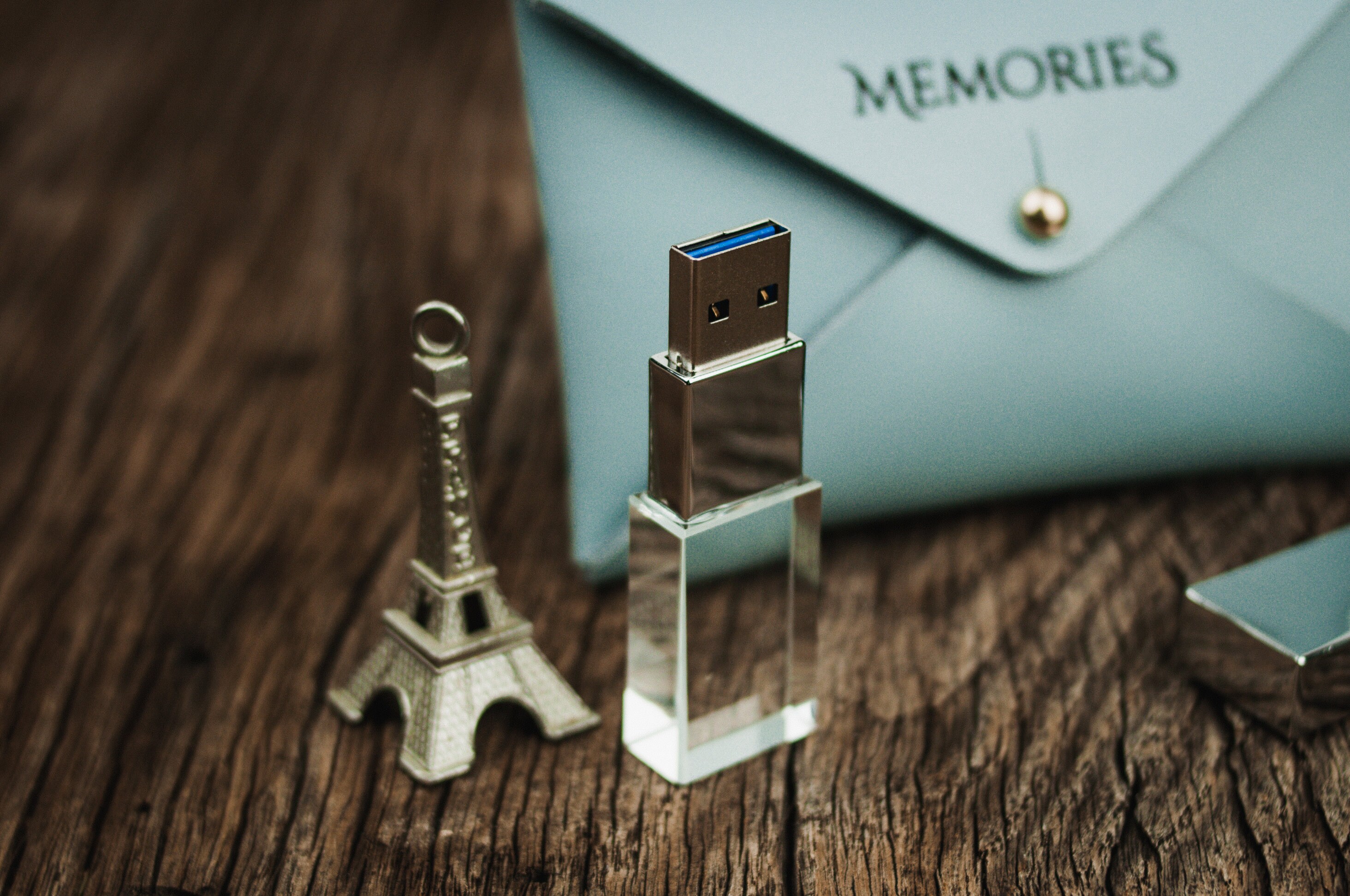 Leather Envelope With Crystal Flash Drive | Wedding Gift for the Bride ...