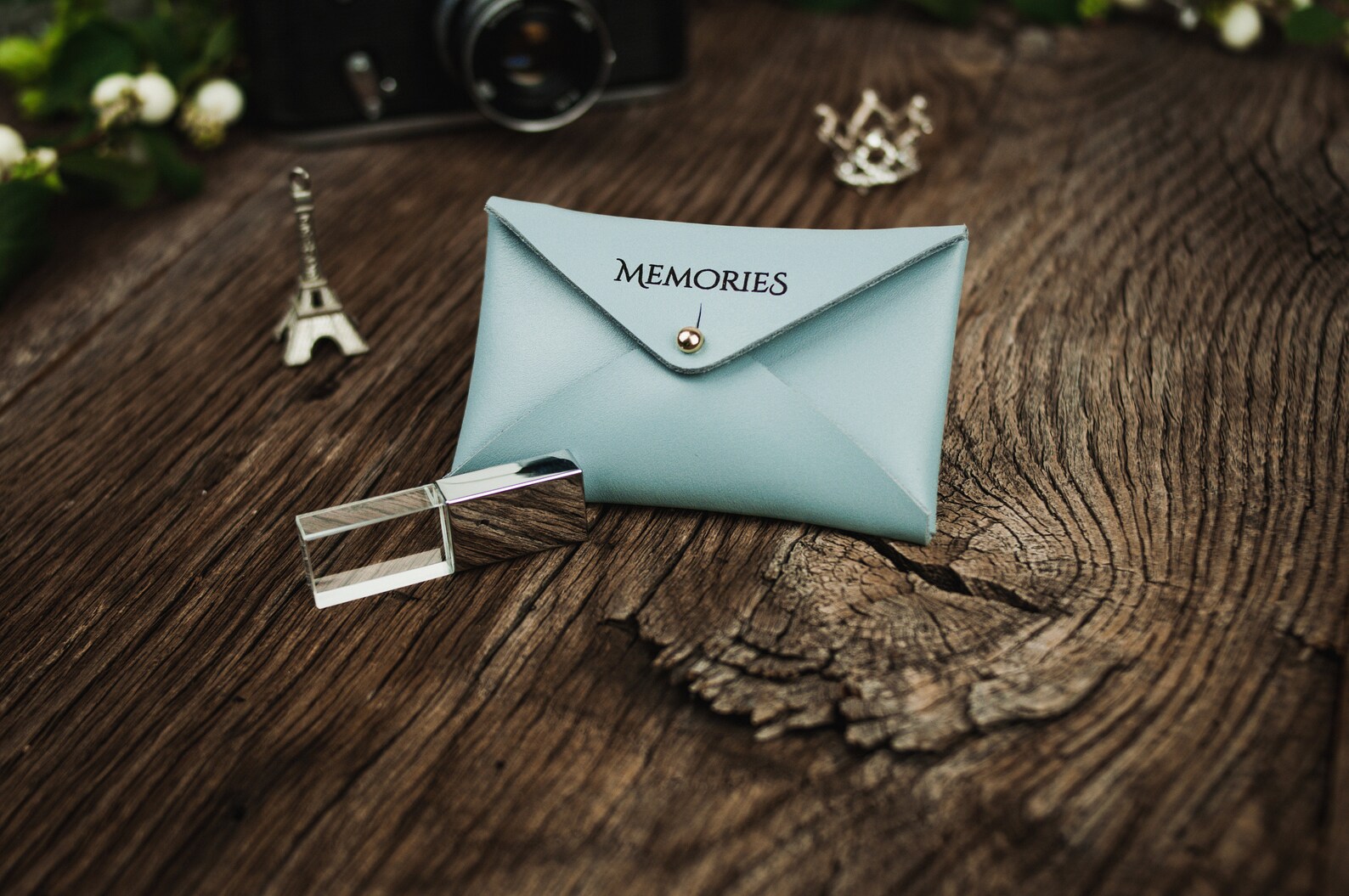 Leather Envelope With Crystal Flash Drive | Wedding Gift for the Bride ...