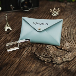 Leather Envelope With Crystal Flash Drive | Wedding Gift for the Bride ...
