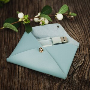 Leather Envelope With Crystal Flash Drive | Wedding Gift for the Bride ...