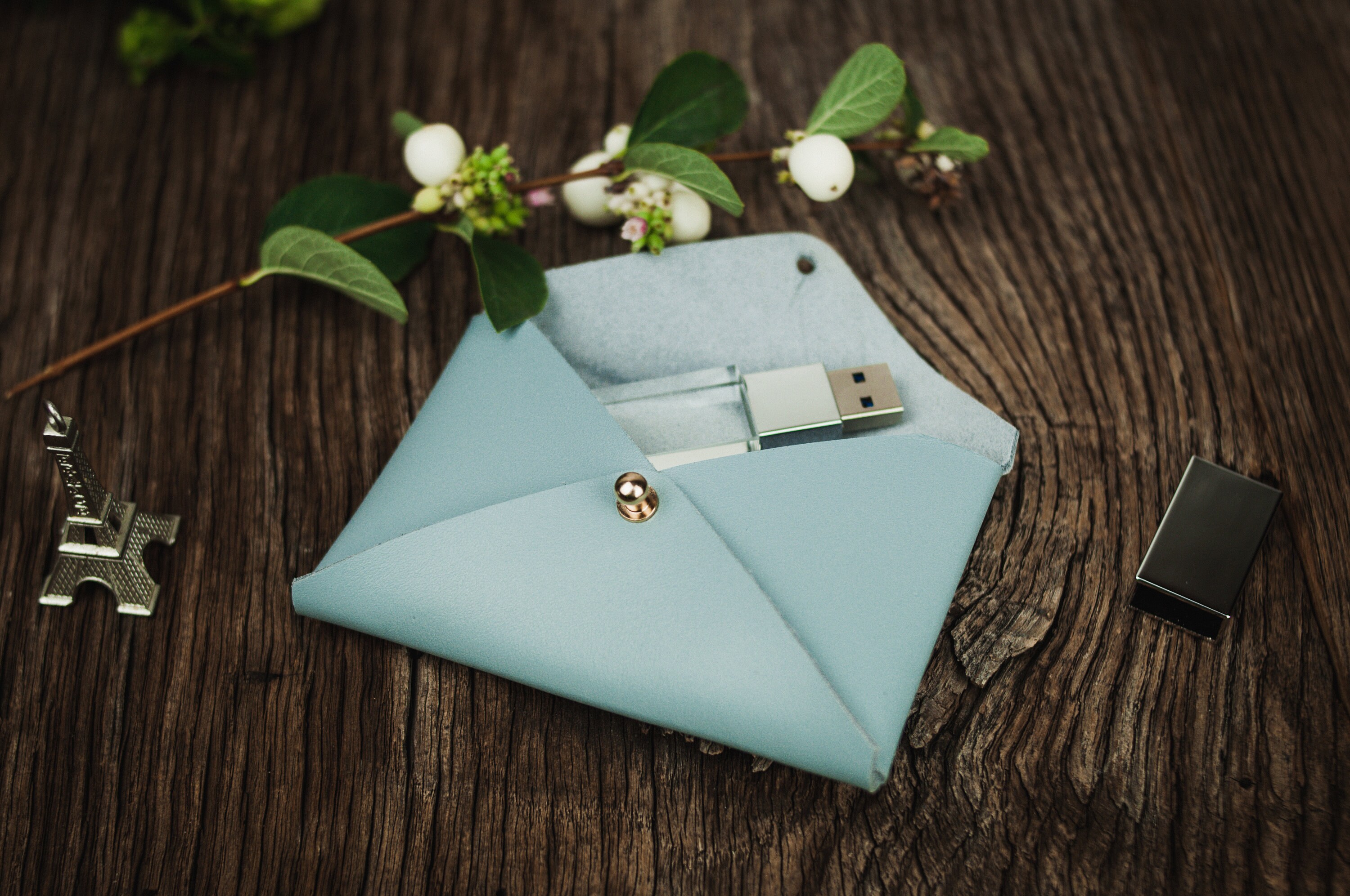 Leather Envelope With Crystal Flash Drive | Wedding Gift for the Bride ...