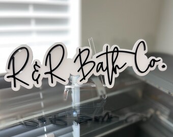 Business Watermark, Acrylic Watermark, Business Name Sign, Wood ...